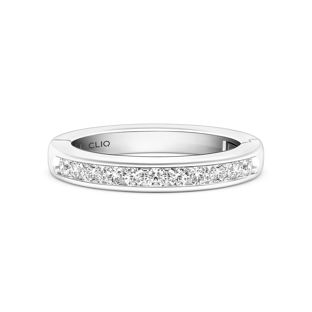 Classic channel set diamond band ring