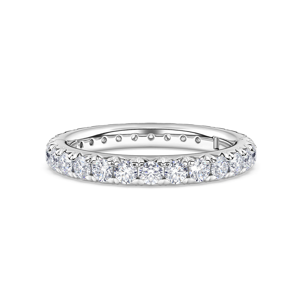 Shea French Pave Diamond Eternity Band with polished finish