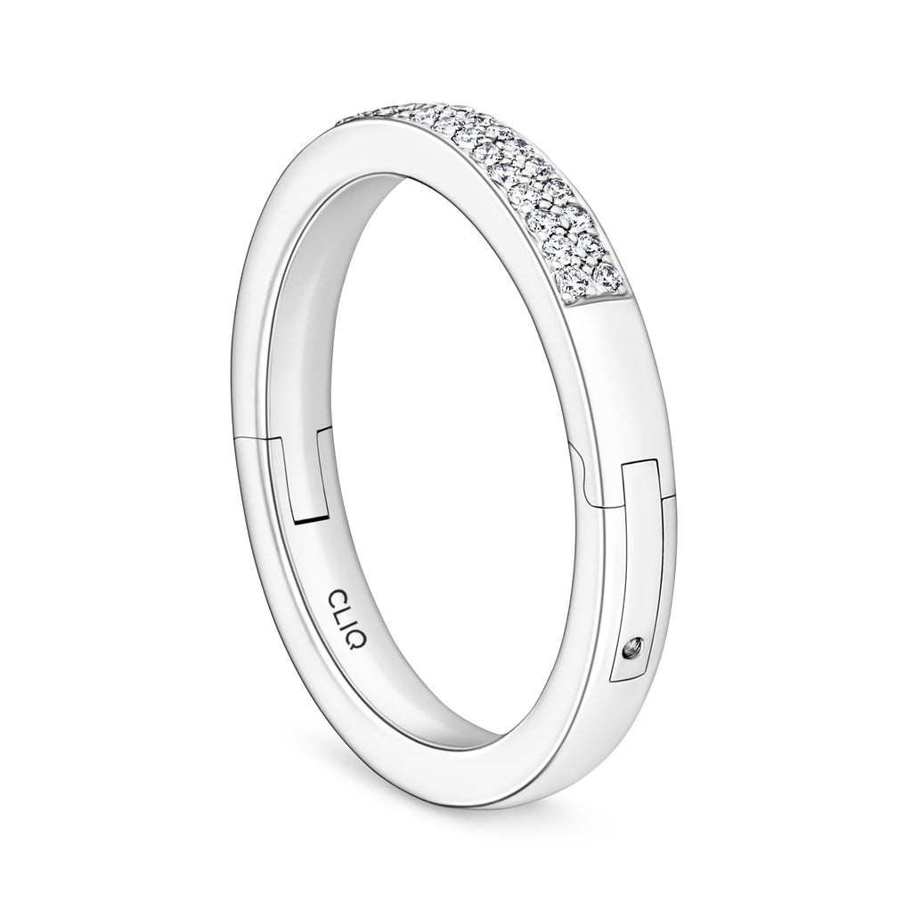 Bella micro pave set diamond band polished finish