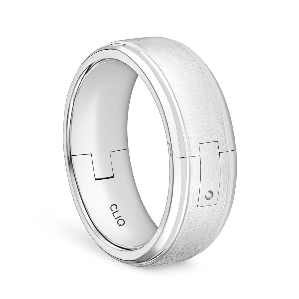 Bryant matte finish beveled step down edge mens band