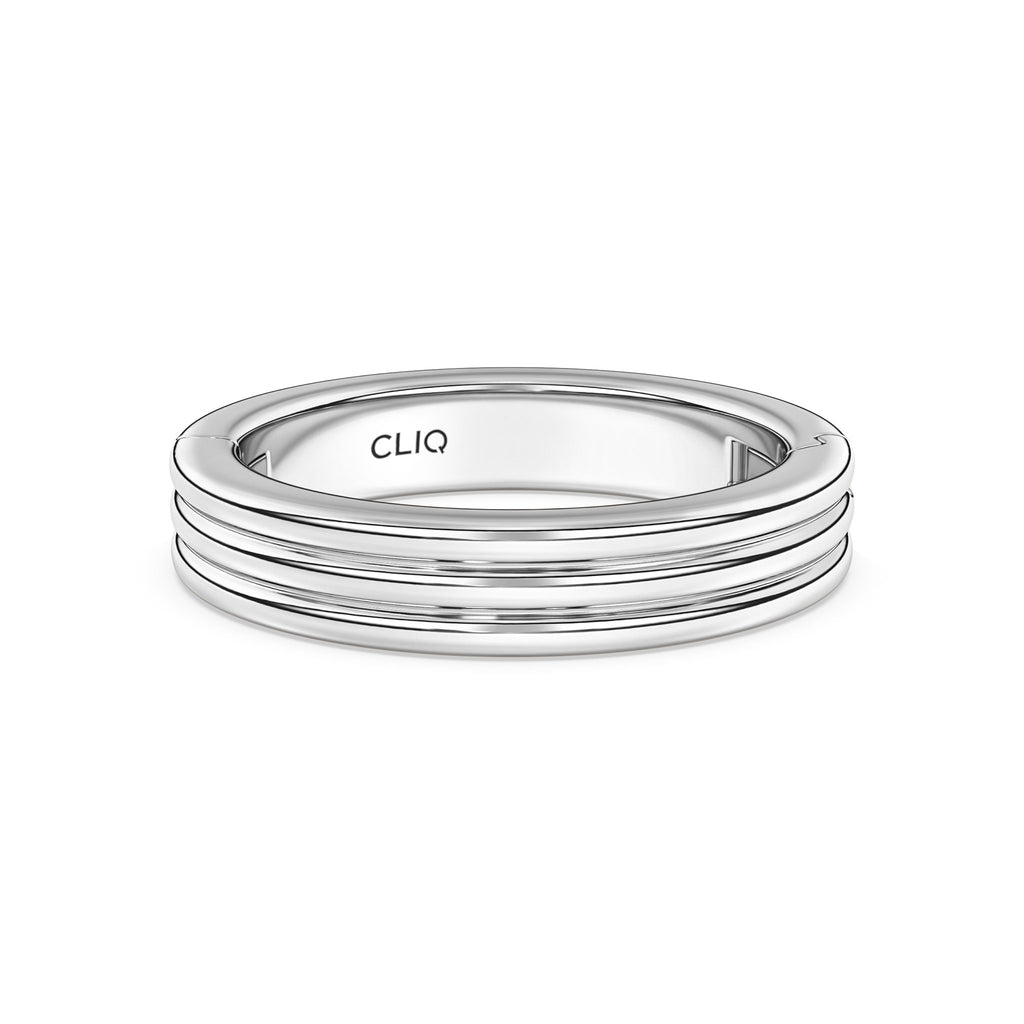 Kenzie 4mm textured carved polished band grooved lines