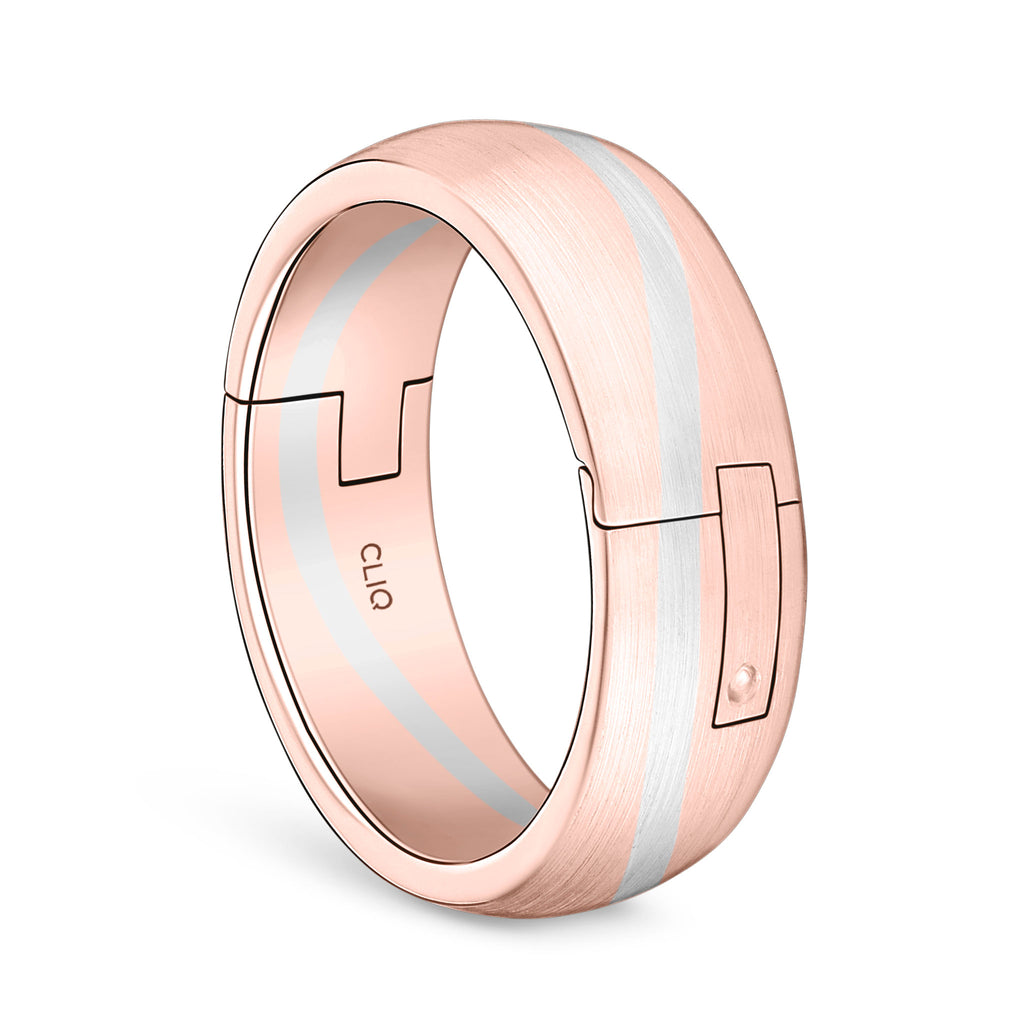 Pacifica 6mm two-tone gold mens band