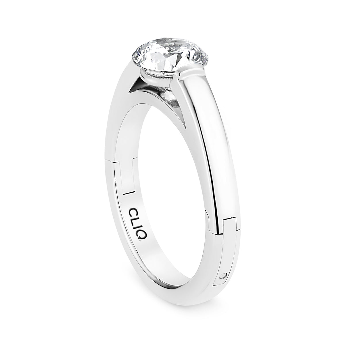 Highlight tension set solitaire engagement ring polished finish – CLIQ ...