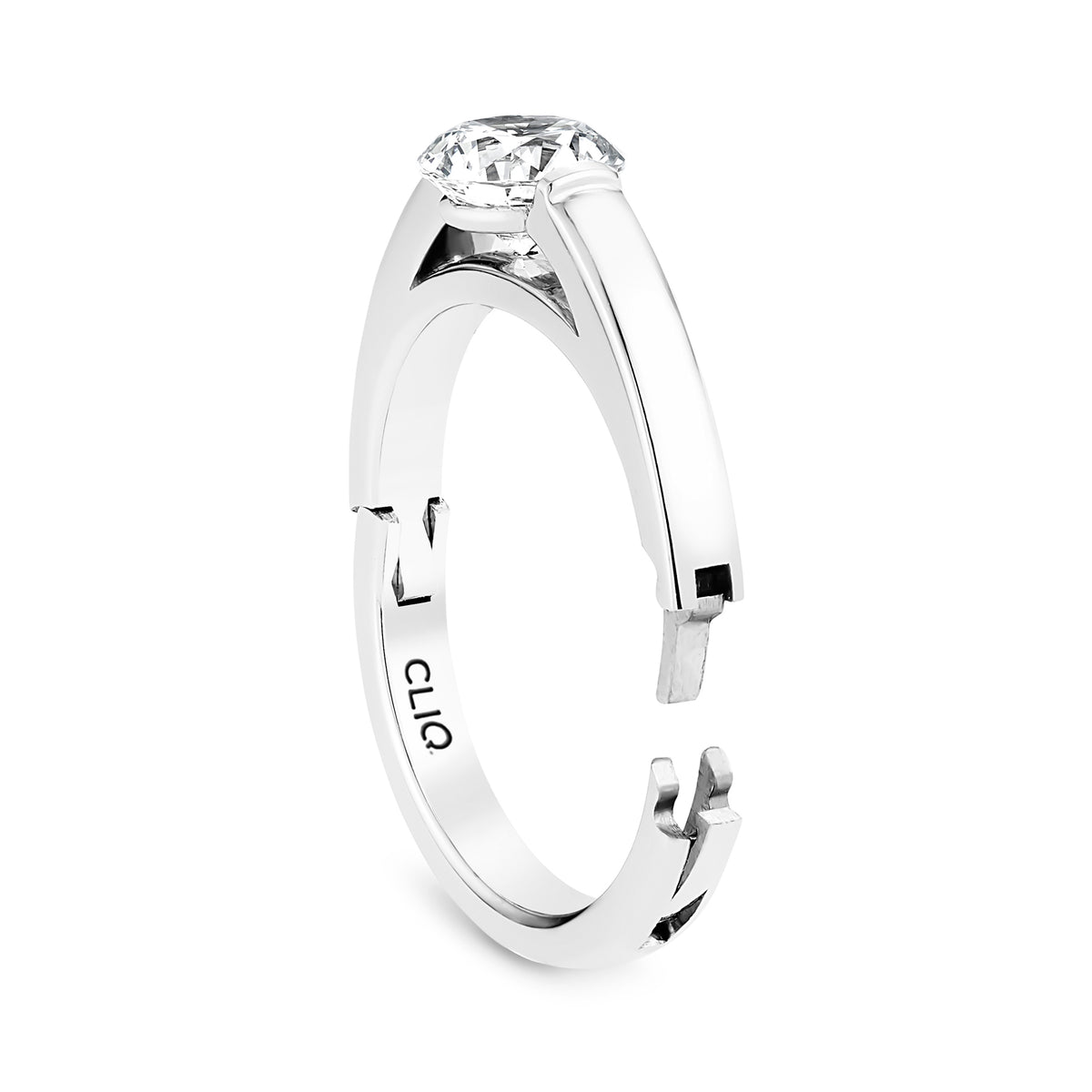 Highlight tension set solitaire engagement ring polished finish – CLIQ ...