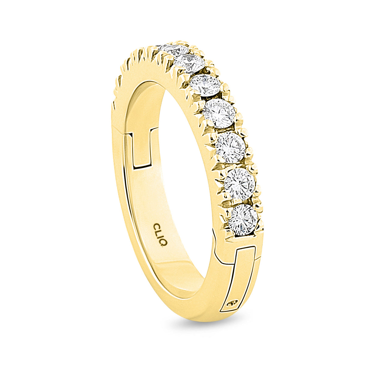 Parisienne French pave set single row diamond band with polished finish ...